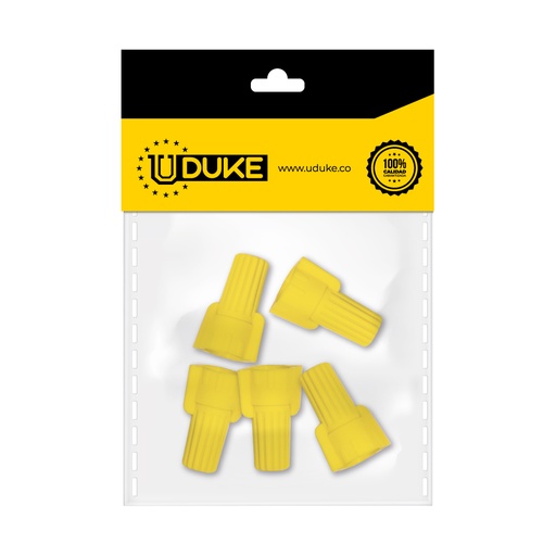 CONECTOR PARA CABLE DE COBRE AMARILLO PQT X 5 UDUKE | Distribuciones Hoyostools SAS