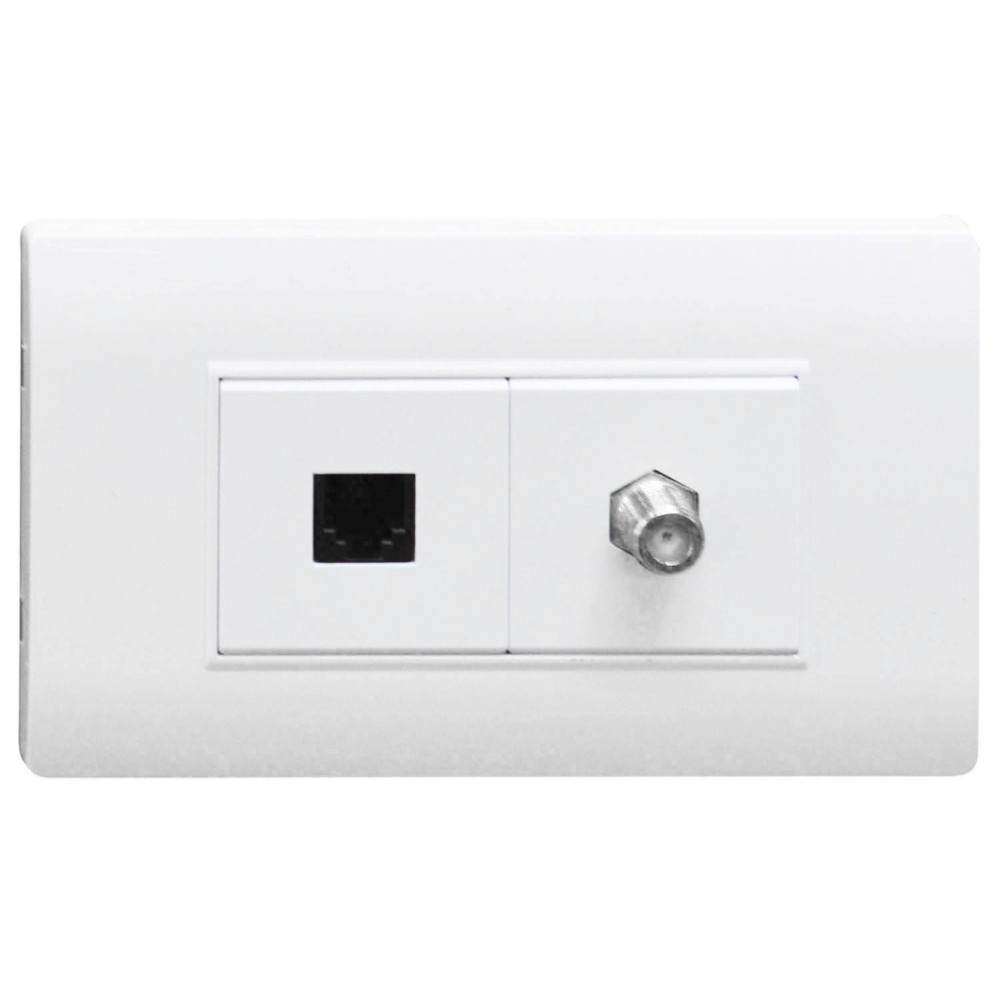 LINEA BK PLUS BLANCA INCRUSTAR TOMA TELEFONO + TV (118K-78) (HT20684 ...