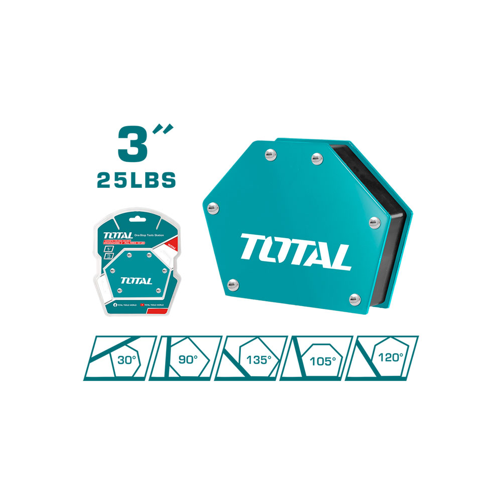 SUJETADOR MAGNETICO 3 25LBS 5 POSICIONES PARA SOLDAR TOTAL (TAMWH25036 ...