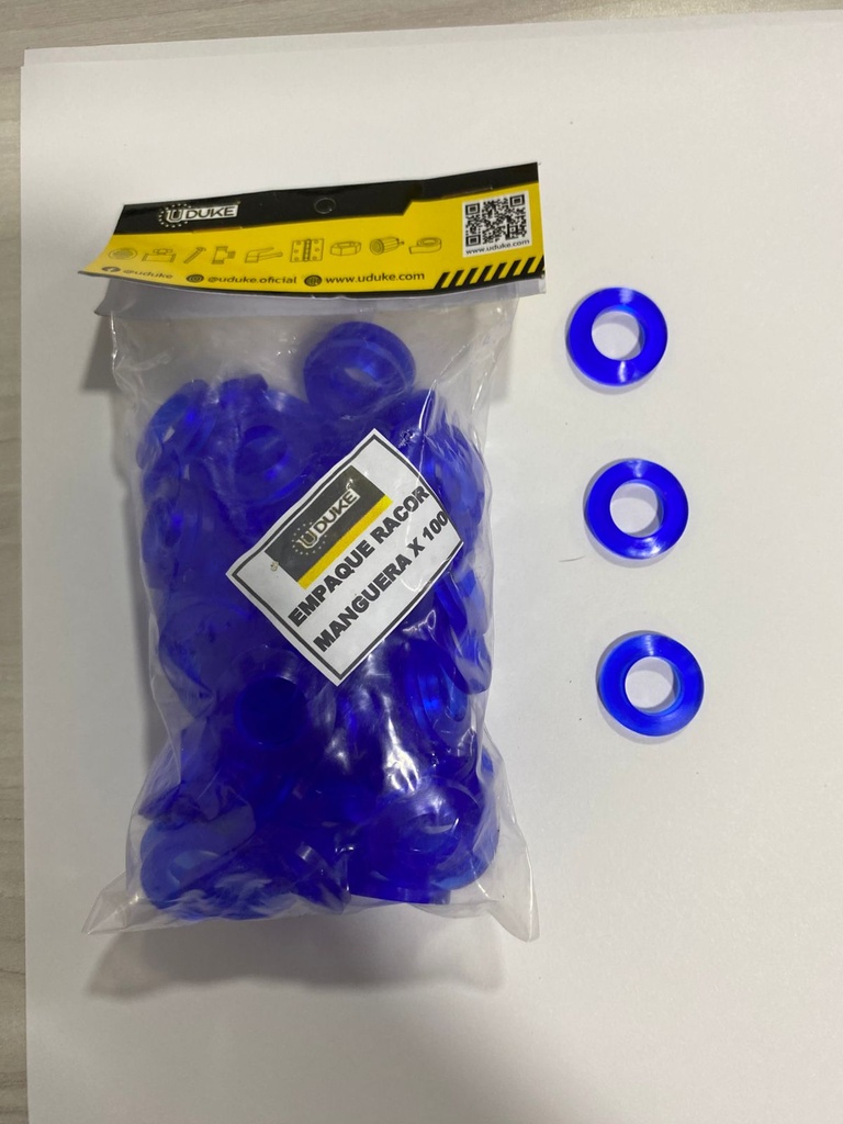 EMPAQUE MANGUERA SILICONADO AZUL (BOLSA X 100)(PRECIO X BOLSA ...